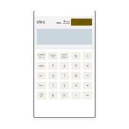 Calculator de birou, 12 digiti, alb, Deli Compact Modern