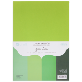 Carton colorat A4, 220 g/mp, 20 coli/set, nuante de verde, Dp Craft
