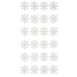 Perle adezive, fulgi de zapada, 24 buc/set, alb, Dp Craft